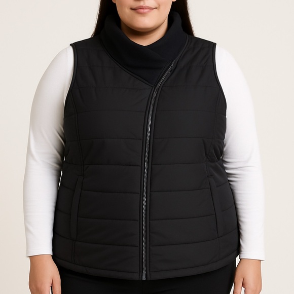 Shape | Jackets & Coats | Shape Womens 2x Black Quilted Asymmetric Zip ...
